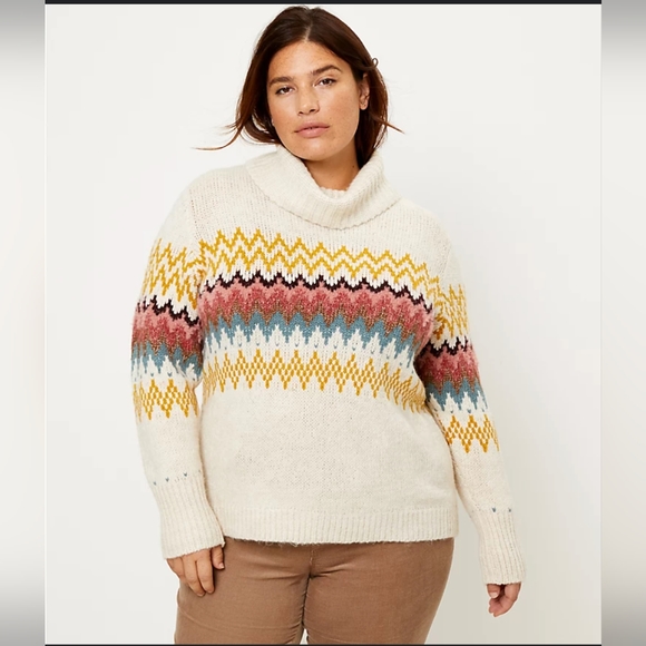 LOFT | Sweaters | Loft Fair Isle Turtleneck Sweater | Poshmark